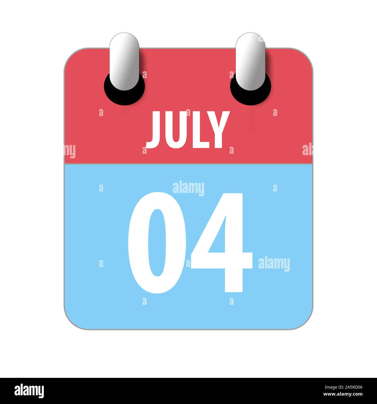 july 4th. Day 4 of month, Simple calendar icon on white background ...