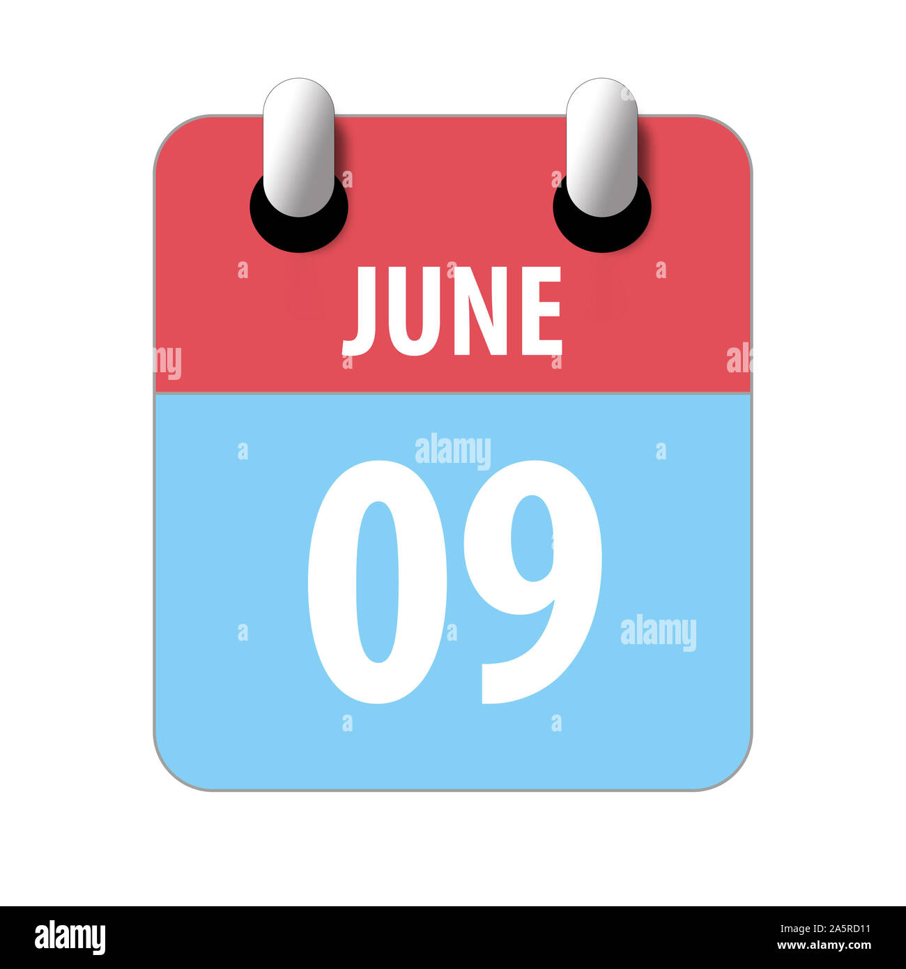 june 9th. Day 9 of month, Simple calendar icon on white background ...