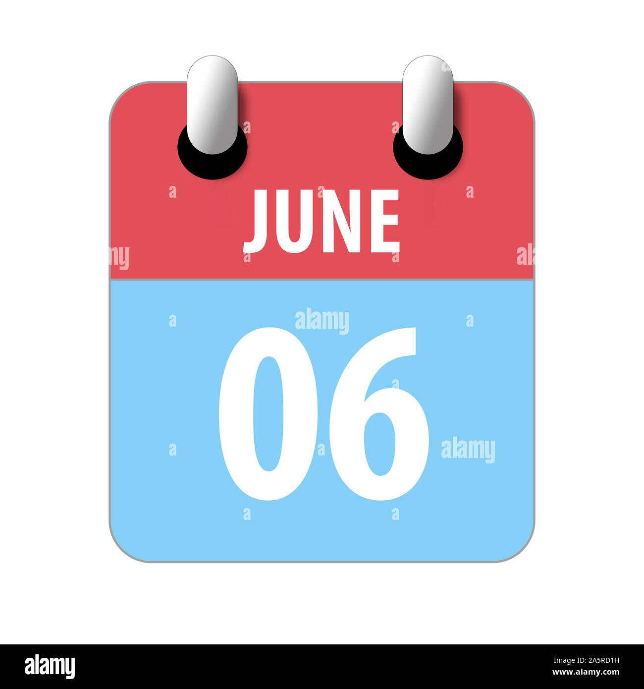 june 6th. Day 6 of month, Simple calendar icon on white background ...