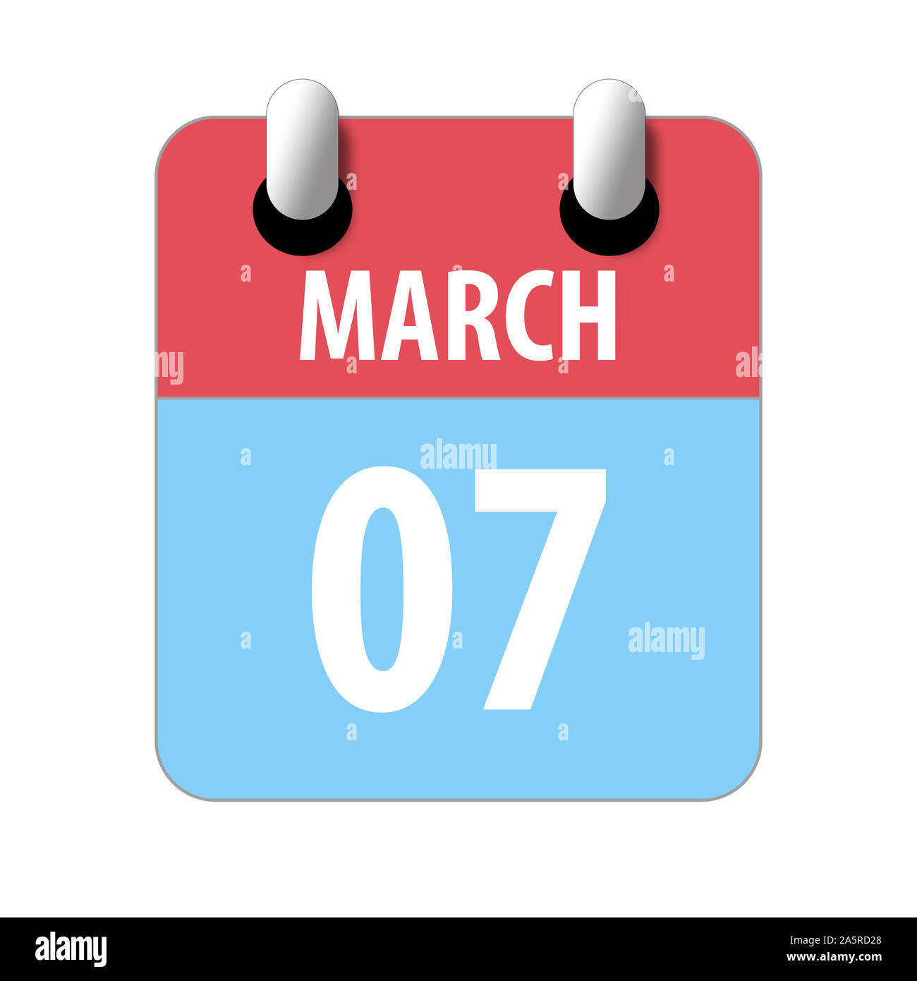 march 7th. Day 7 of month, Simple calendar icon on white background ...