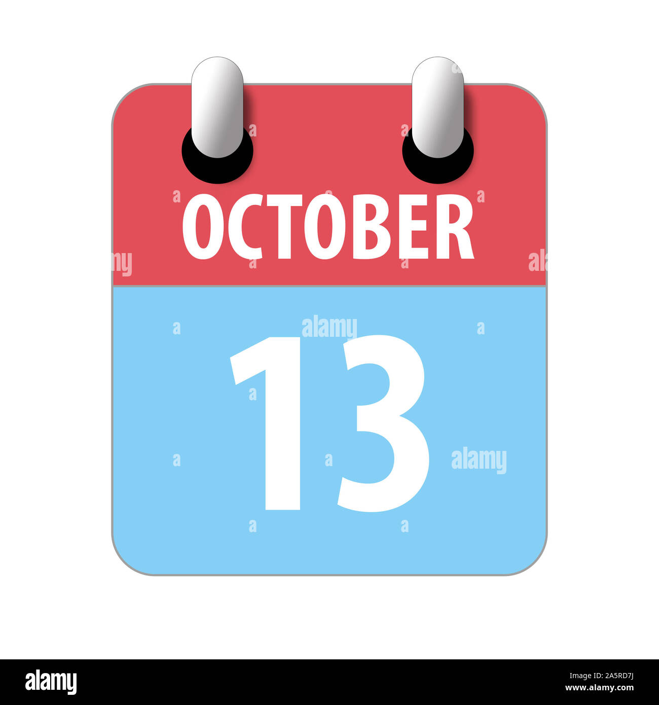 october 13th. Day 13 of month, Simple calendar icon on white background ...