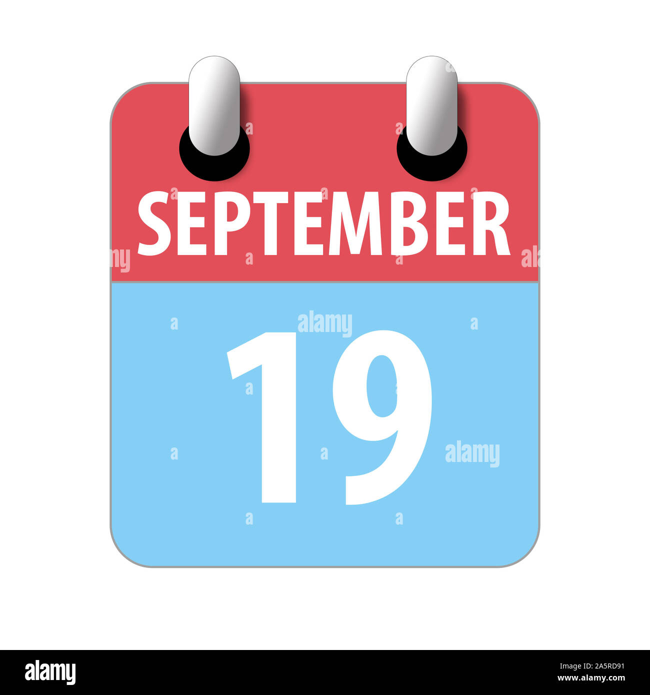 september 19th. Day 19 of month, Simple calendar icon on white ...
