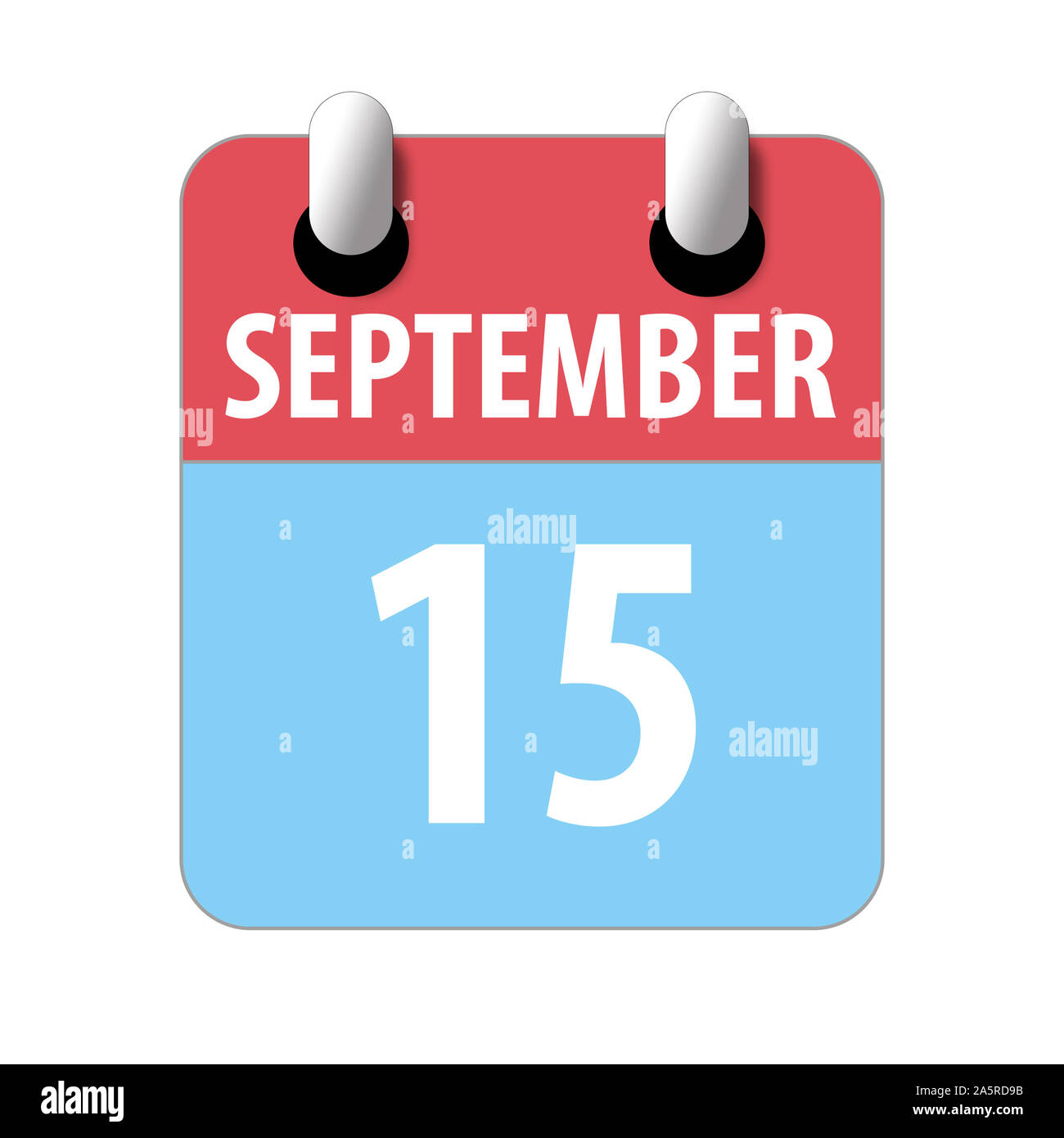 september 15th. Day 15 of month, Simple calendar icon on white ...