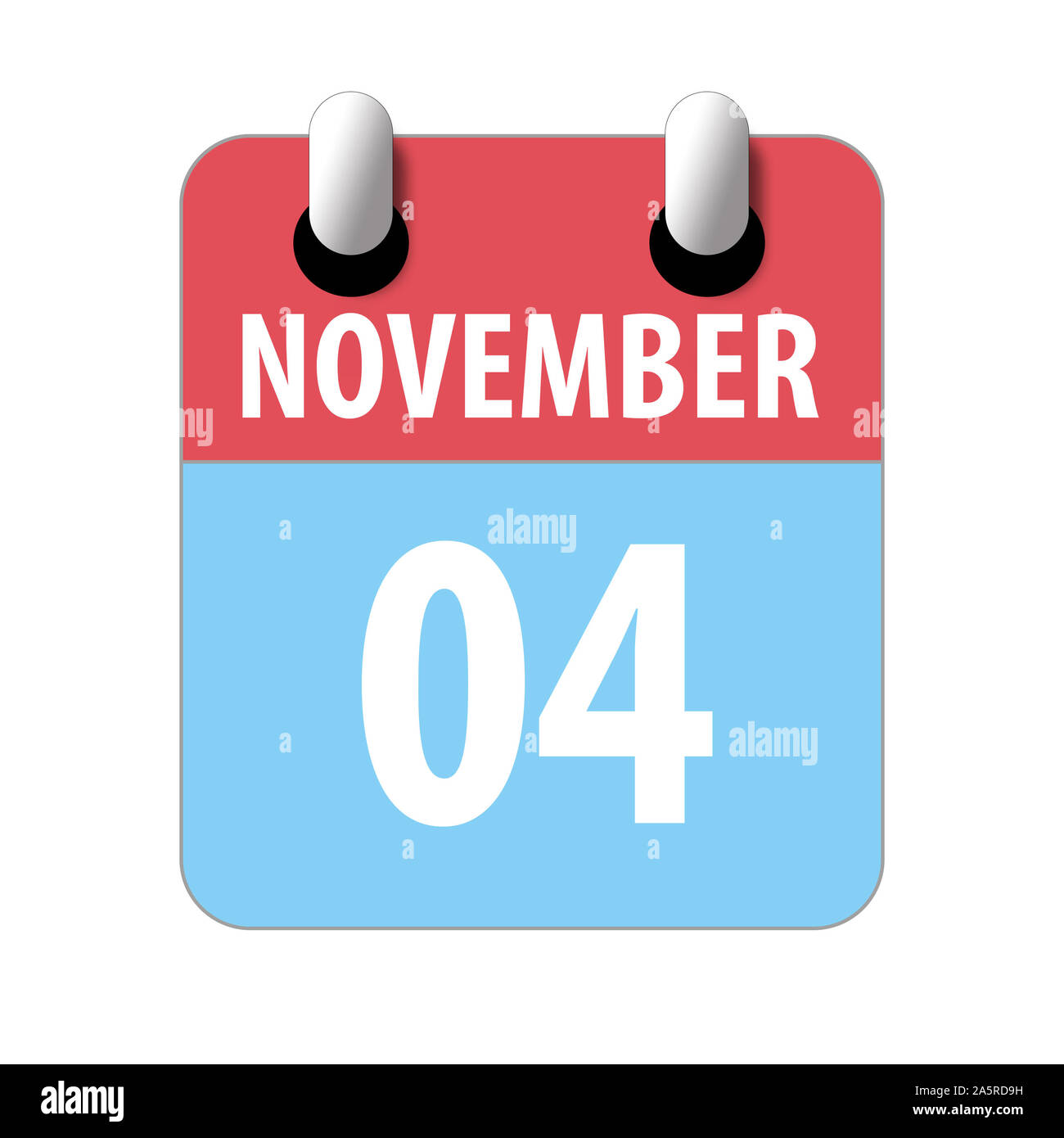 november 4th. Day 4 of month, Simple calendar icon on white background ...