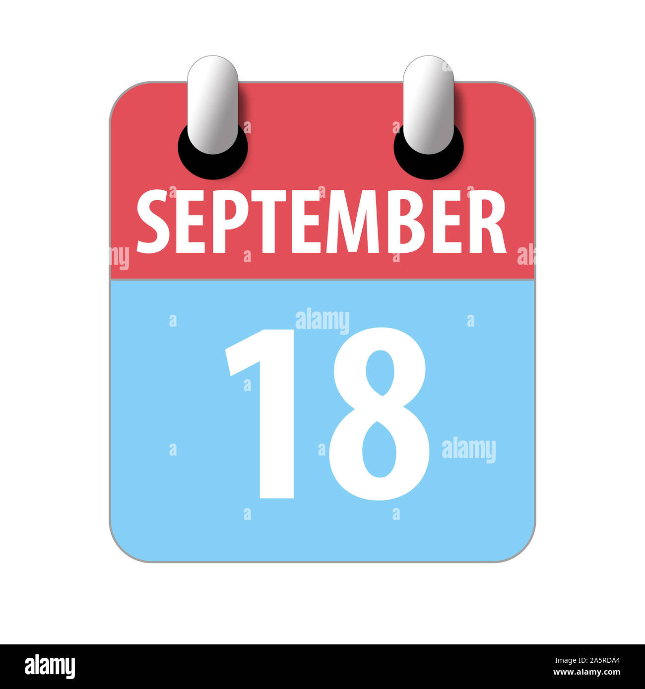 september 18th. Day 18 of month, Simple calendar icon on white ...