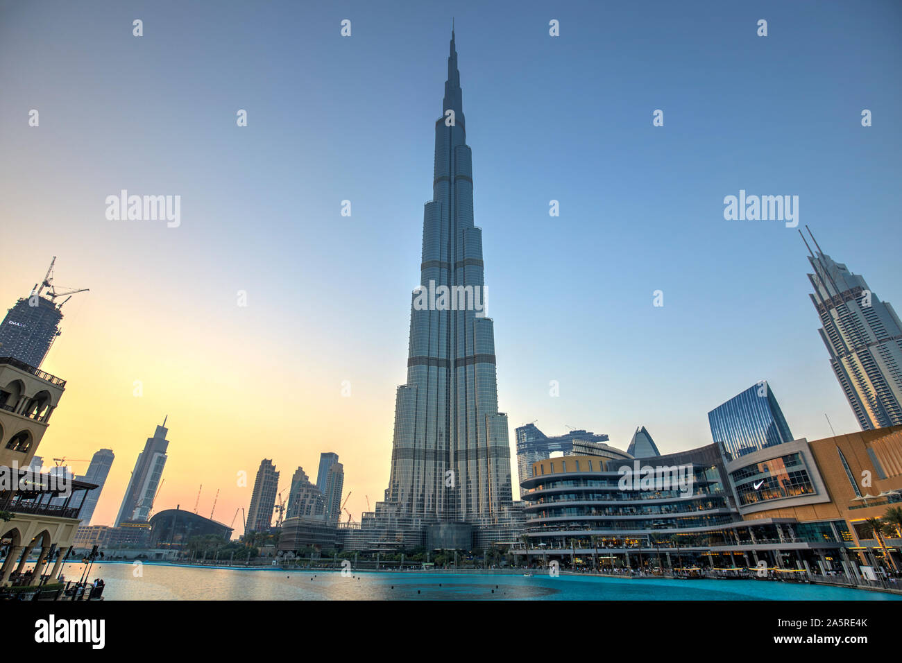 Burj Khalifa at sunset, Dubai, United Arab Emirates Stock Photo - Alamy