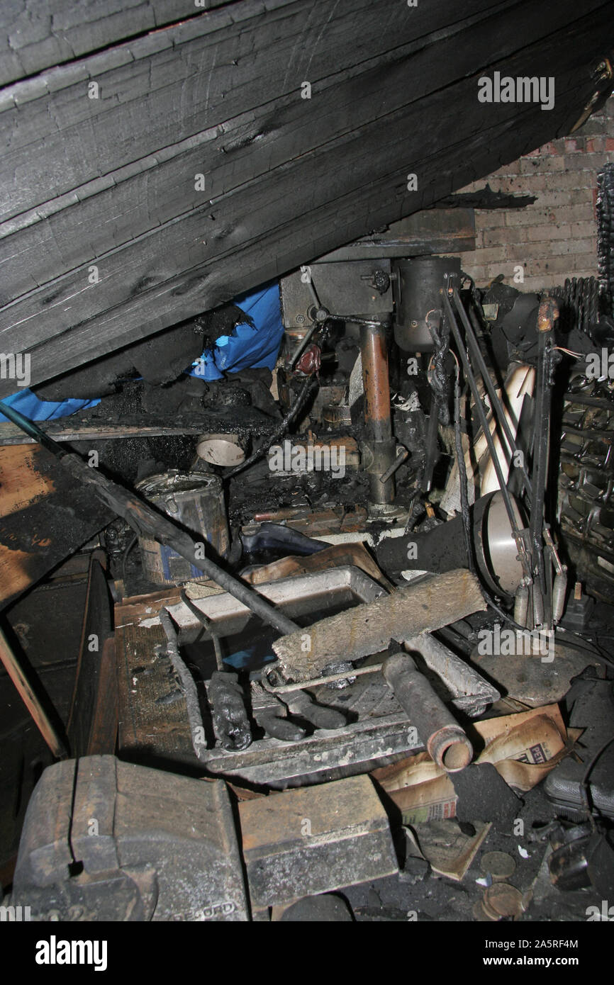 Fire Damaged items from a Garden Shed fire caused by a faulty ...