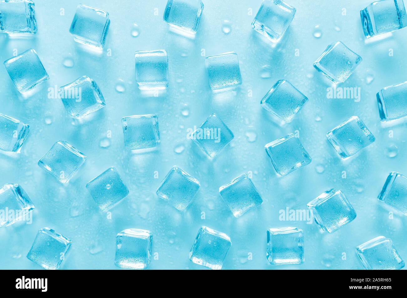 abstract background with ice cubes and water drops, flat lay Stock ...