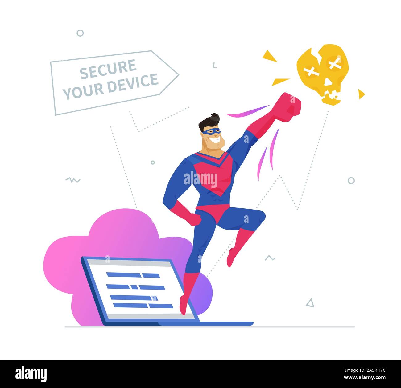 Antivirus software metaphor flat design style vector illustration Stock ...