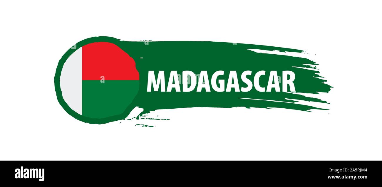 Madagascar flag, vector illustration on a white background Stock Vector ...