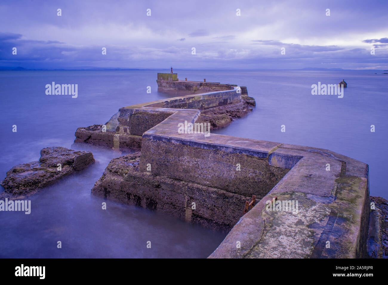 Color photo of St Monans zigzag pier in East Neuk of Fife, Scotland ...