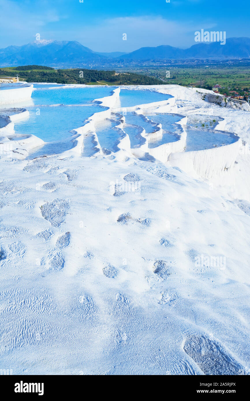Terraced travertine thermal pools, Pamukkale, UNESCO World Heritage ...