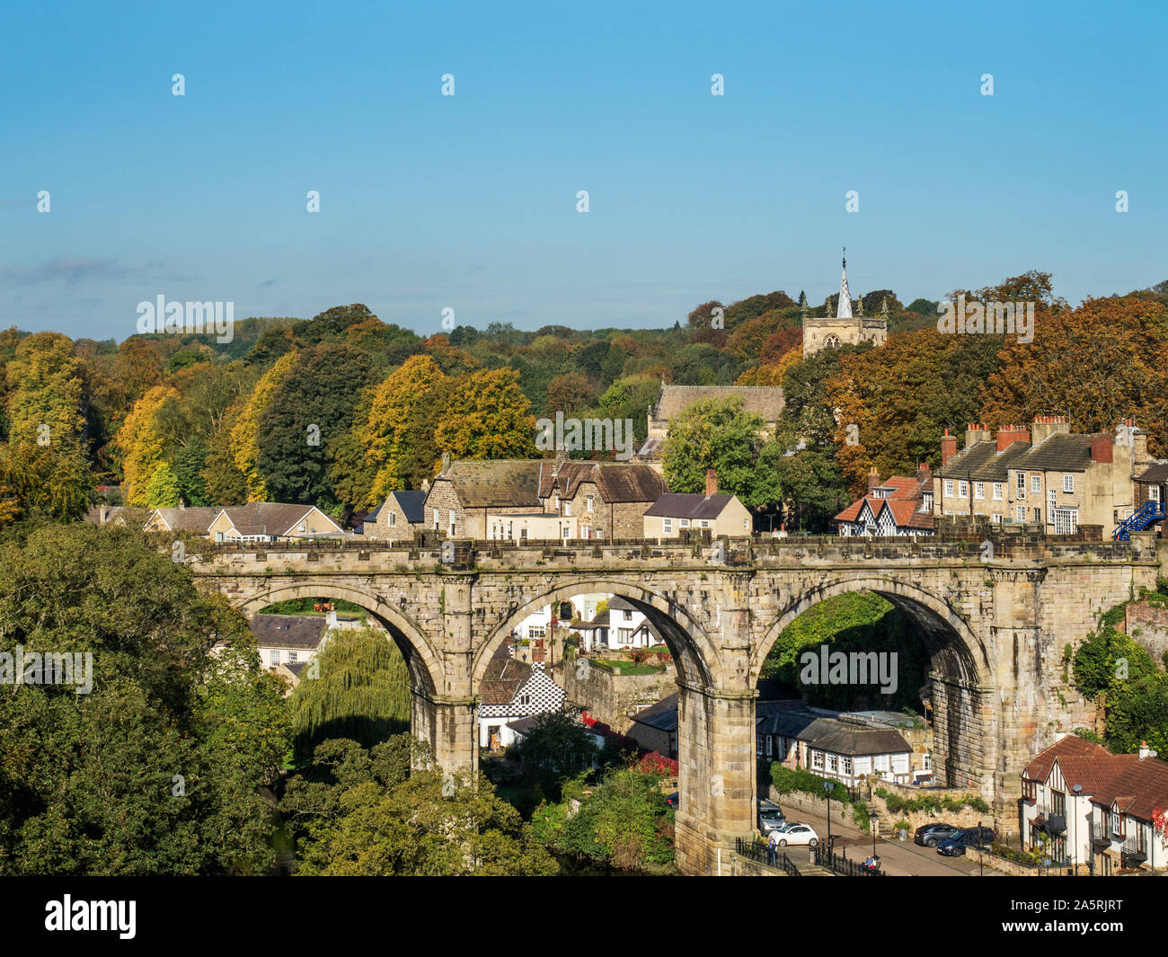 Railway Viaduct over the River Nidd from the Castle Grounds at ...