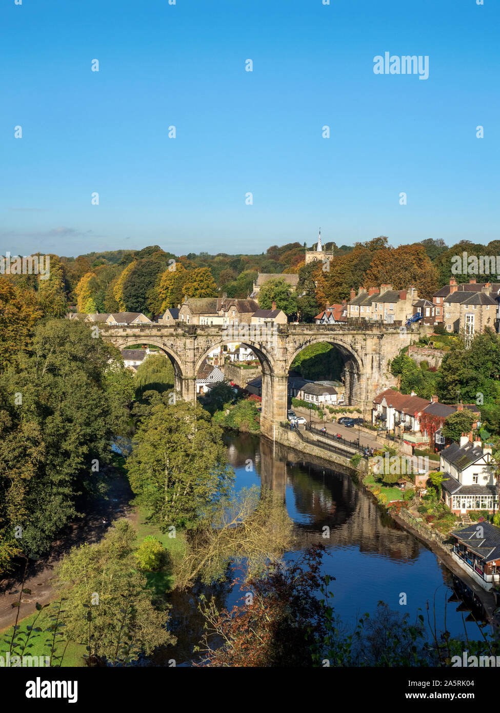 Railway Viaduct over the River Nidd from the Castle Grounds at ...