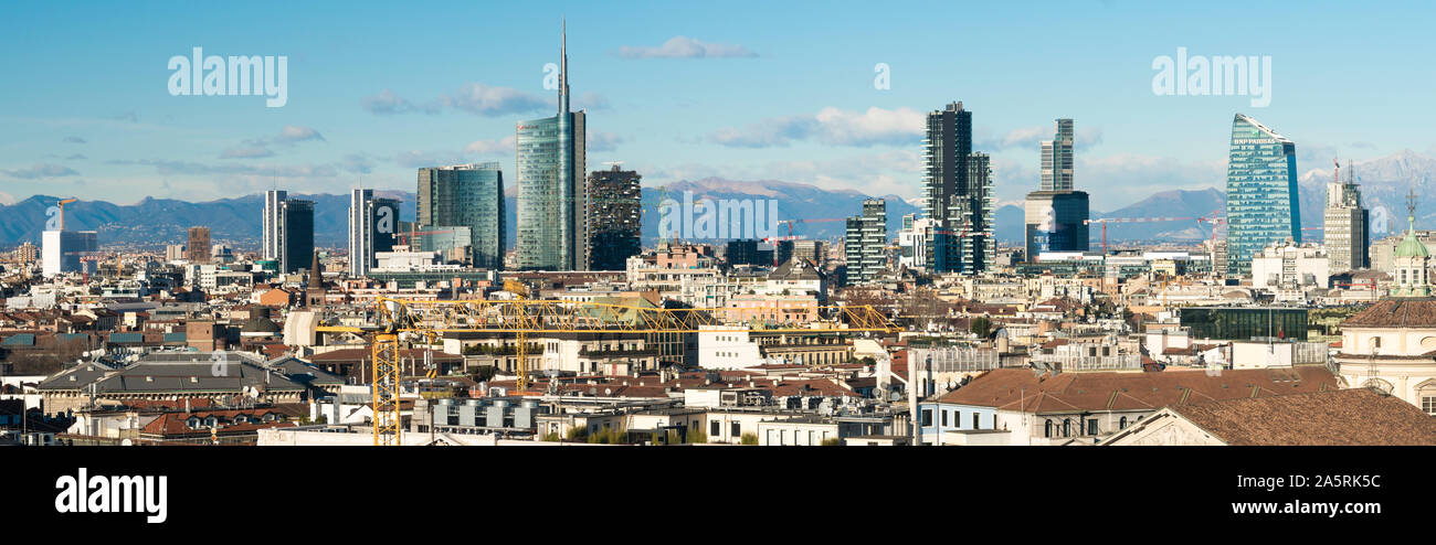Milan, Italy: Milan skyline. Panoramic view of Milano city. The ...