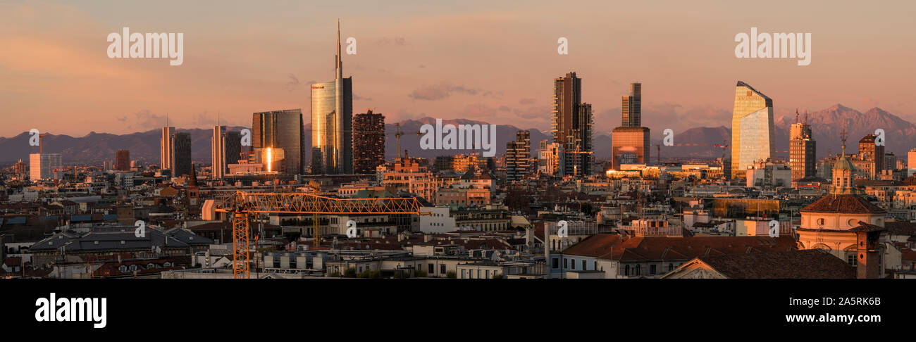 Milan, Italy: Milan skyline. Panoramic view of Milano city. The ...