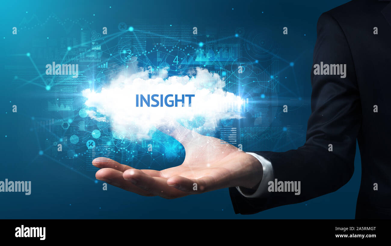 Hand of Businessman holding INSIGHT inscription, successful business ...