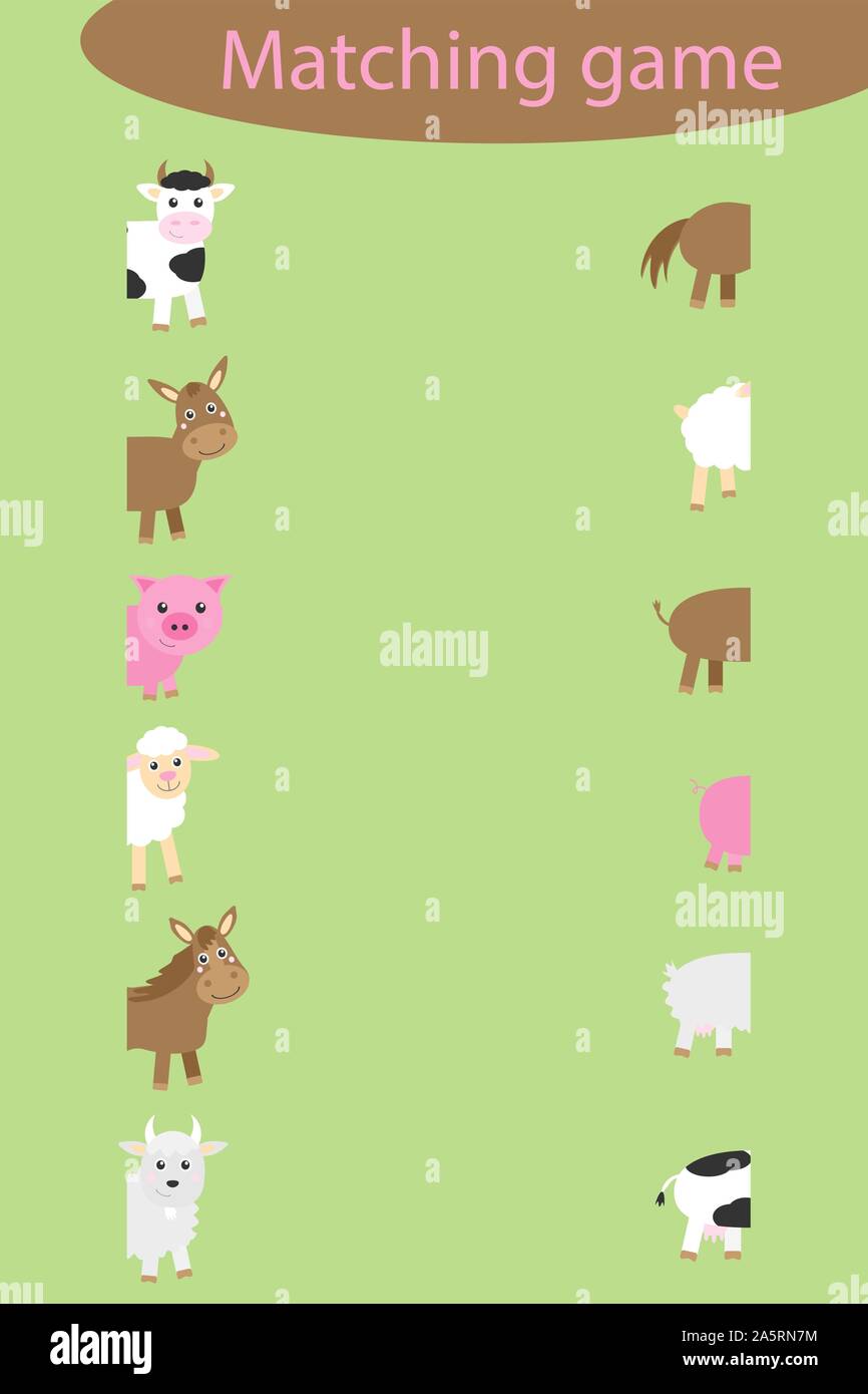 Find the second part of farm animals for children, fun education game ...