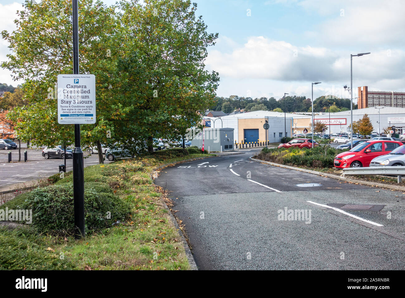 3 hour free parking. ANPR camera sign Stock Photo - Alamy