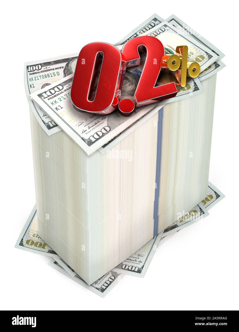 0.2 Percent 3d rendering on white background.(with Clipping Path Stock ...