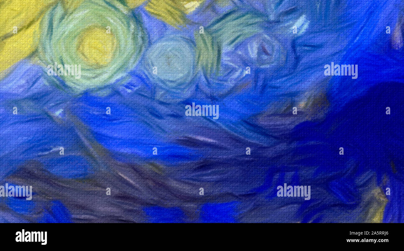 Abstract texture background. Digital painting in Vincent Van Gogh style ...