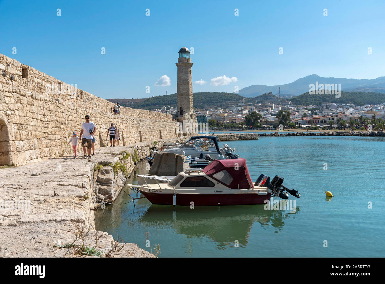 Rethymno, Crete, Greece. October 2019. The ancient lighthouse on the ...