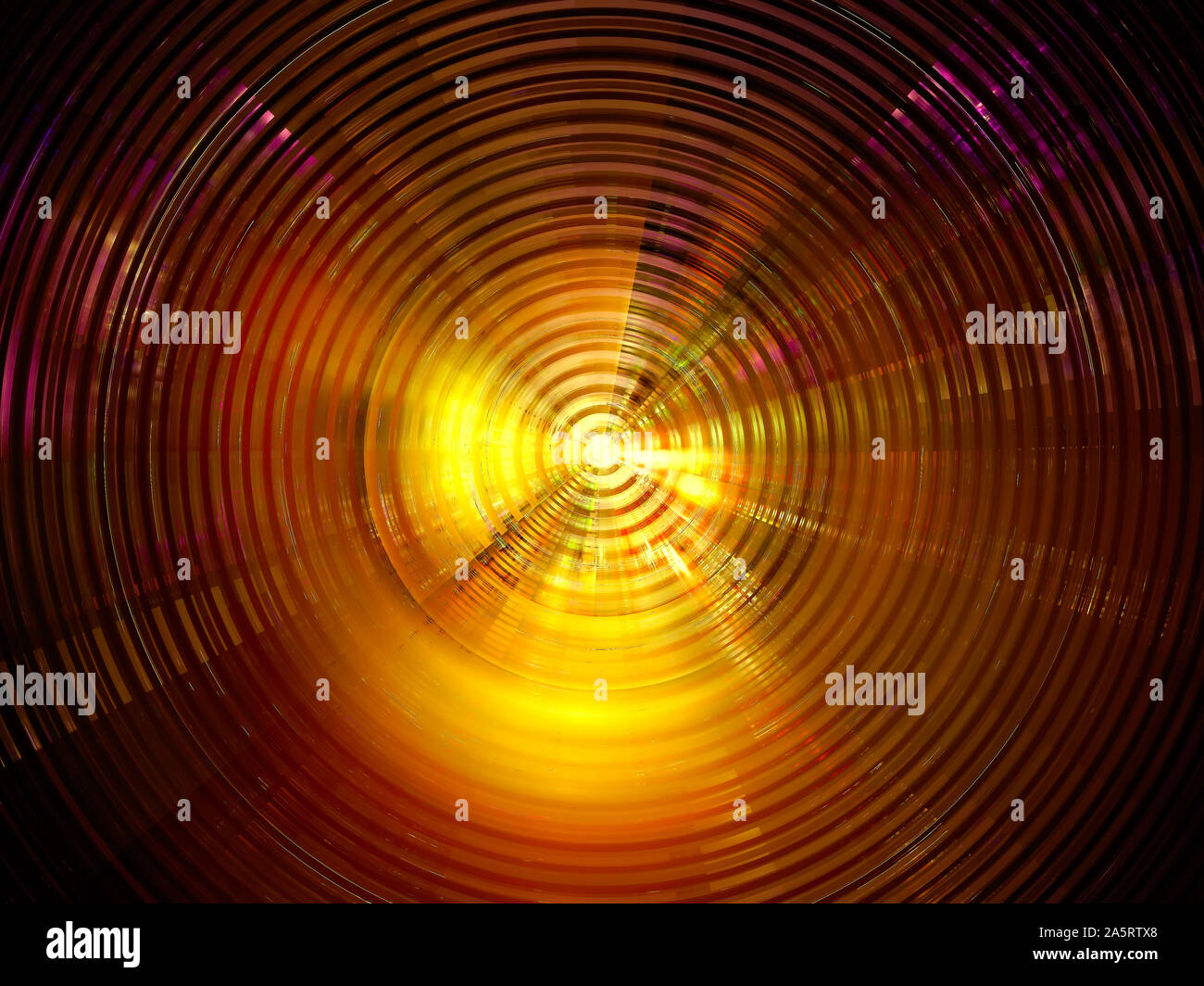 Abstract golden glowing disk - digitally generated image Stock Photo ...