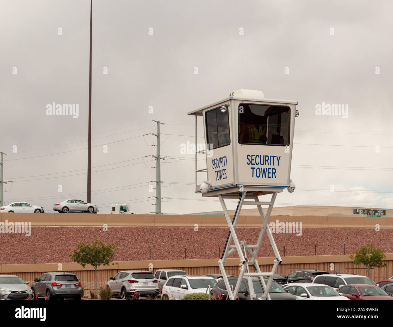 View of Security Tower in public car park Stock Photo - Alamy