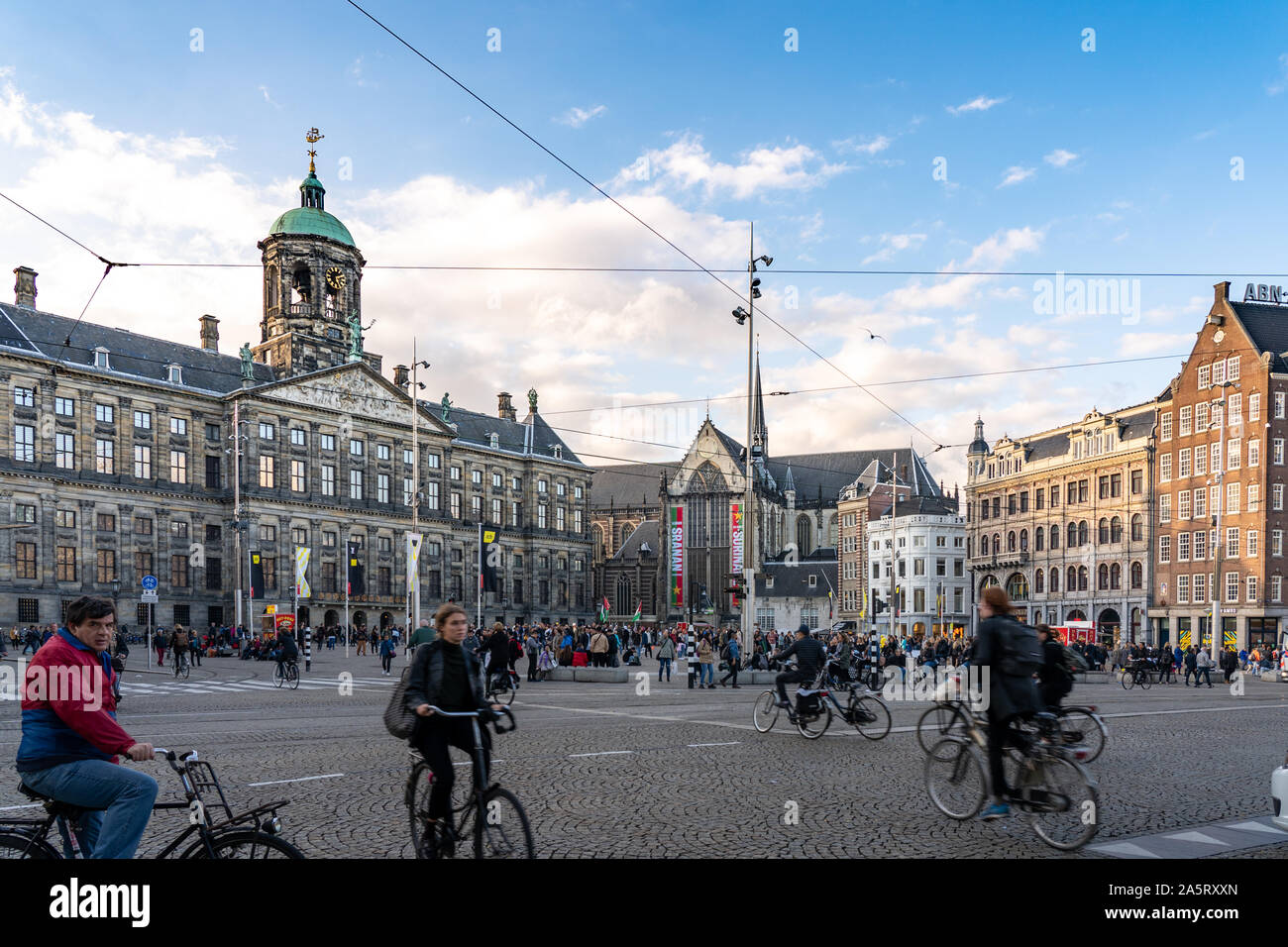 Cyclists in Amsterdam in The Netherlands. Photo date: Thursday, October ...