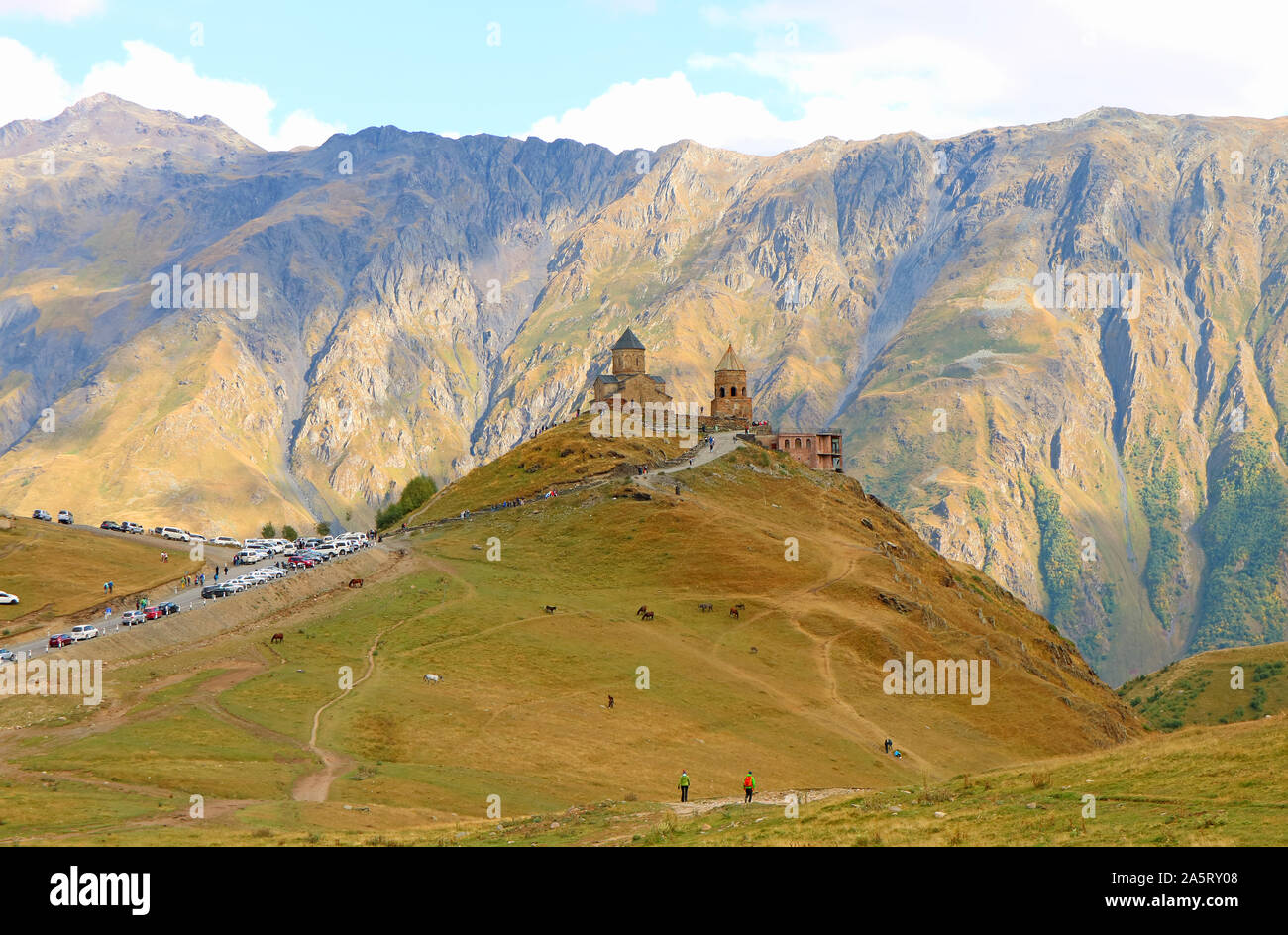 Gergeti Trinity Church or Tsminda Sameba Church, the Symbol of Georgia ...