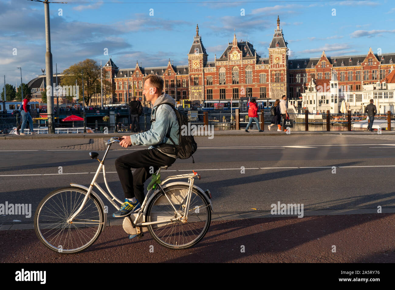 Cyclists in Amsterdam in The Netherlands. Photo date: Thursday, October ...
