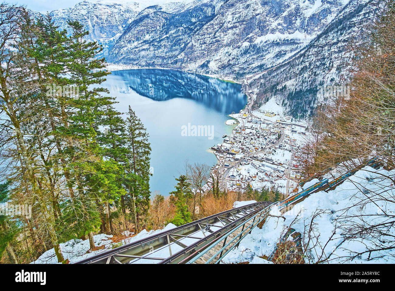 Austria hallstatt funicular railway salt hi-res stock photography and ...