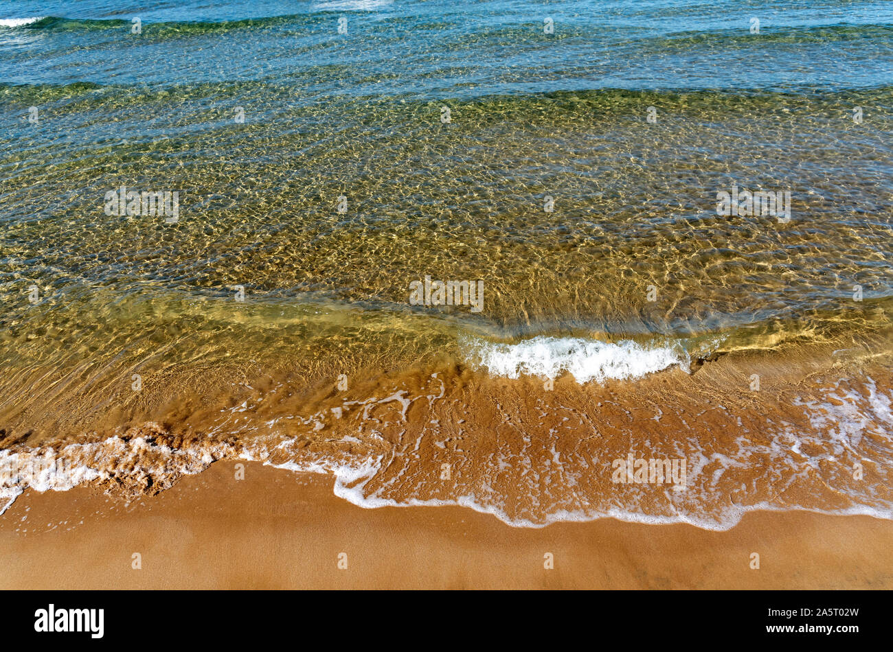 Gournes, Heraklion, Crete, Greece. October 2019. Colourful sea with ...