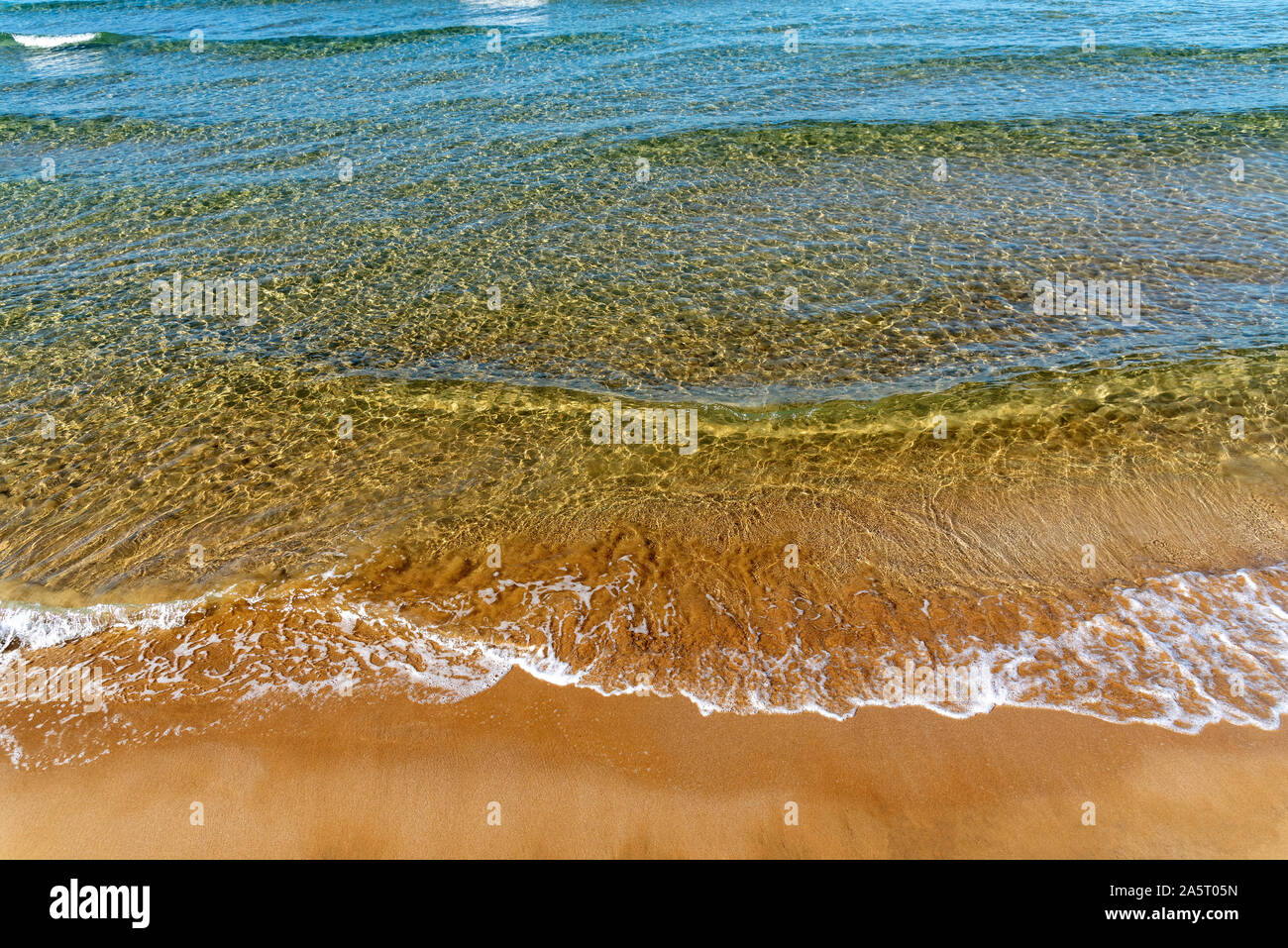Gournes, Heraklion, Crete, Greece. October 2019. Colourful sea with ...