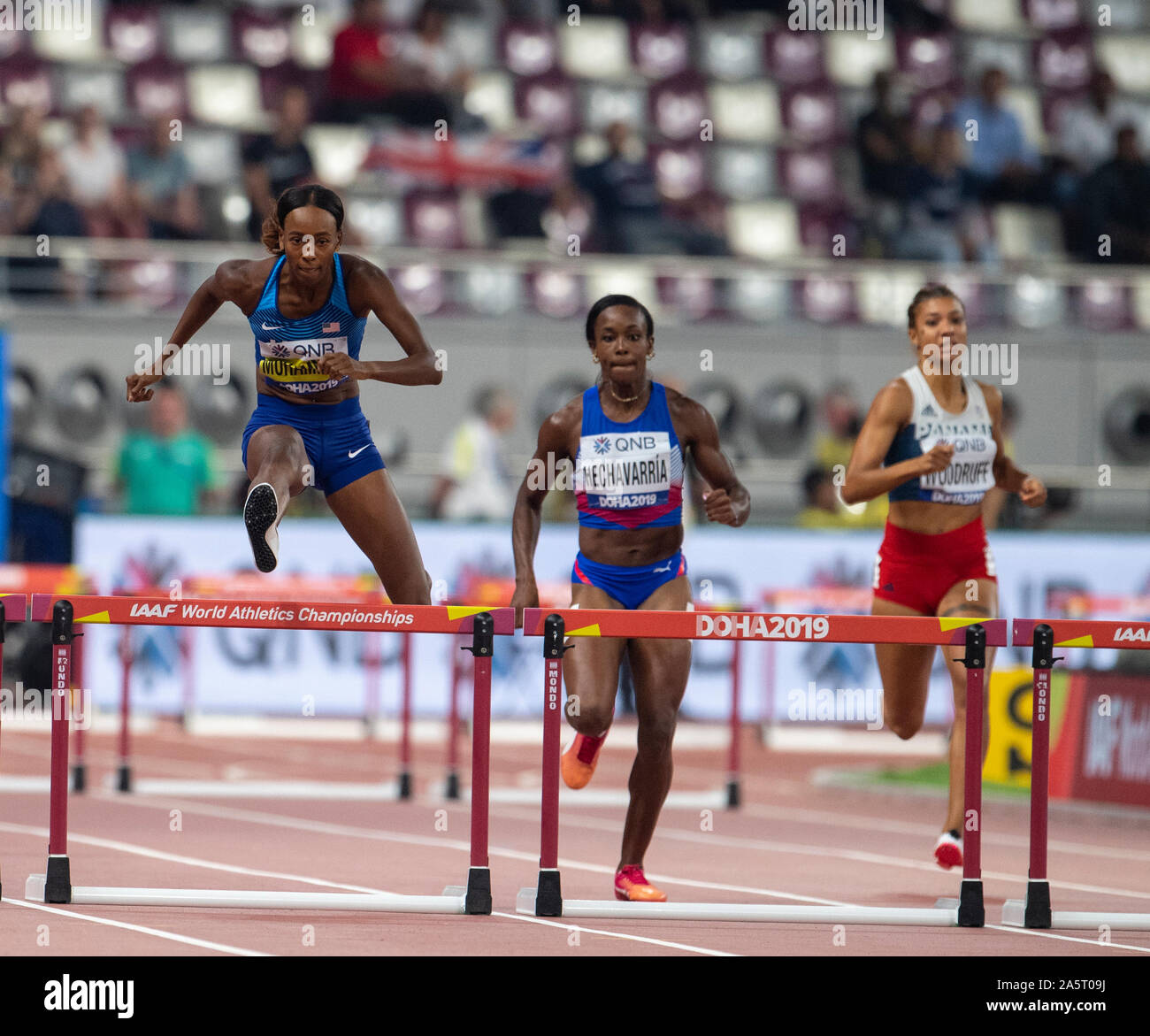 DOHA - QATAR Oct 1: Dalilah Muhammad of the USA competing in the 400m ...