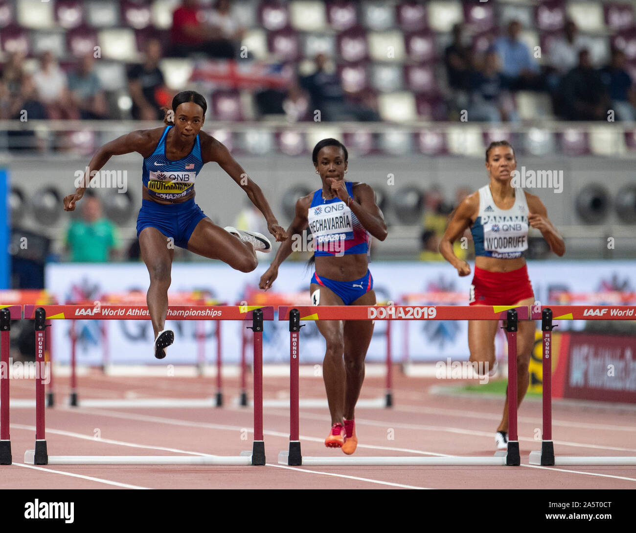 DOHA - QATAR Oct 1: Dalilah Muhammad of the USA competing in the 400m ...