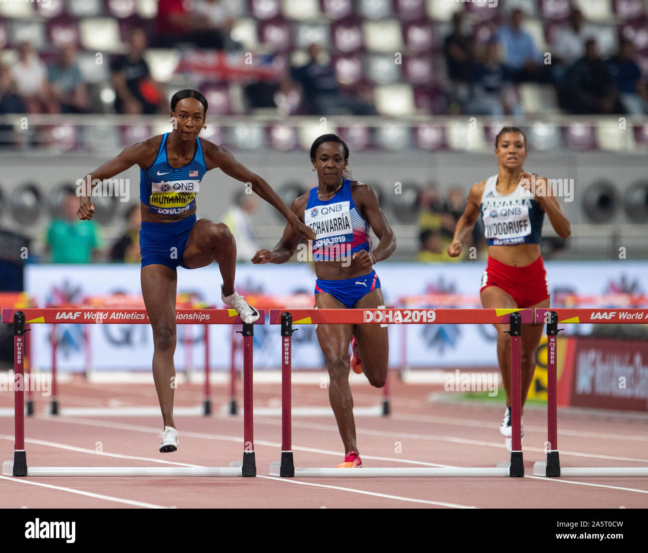DOHA - QATAR Oct 1: Dalilah Muhammad of the USA competing in the 400m ...