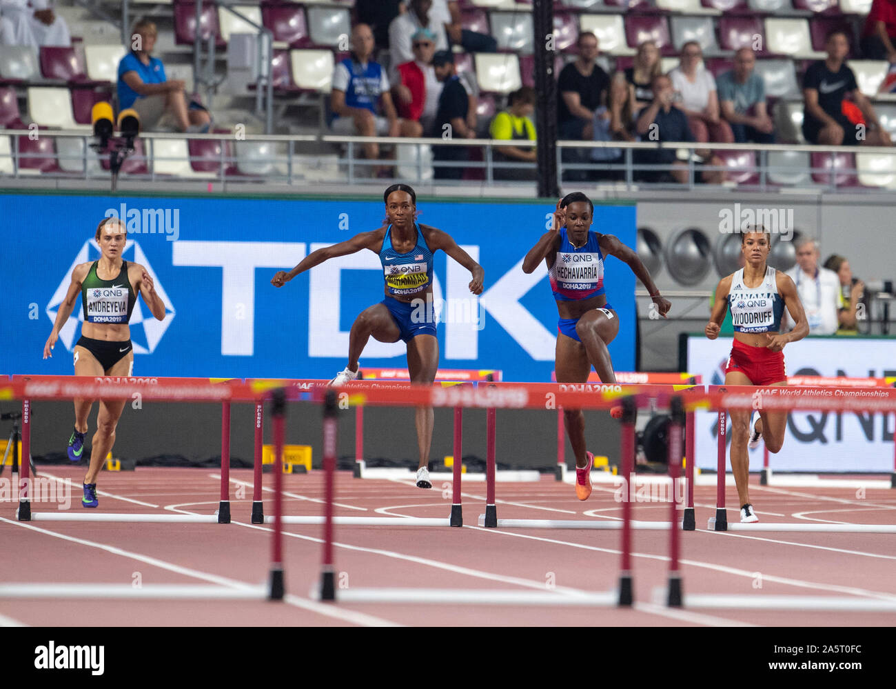 DOHA - QATAR Oct 1: Dalilah Muhammad of the USA competing in the 400m ...