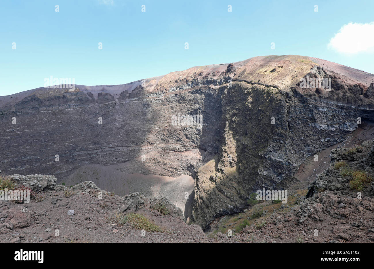 very big crater of Volcano near Naples City in Italy called Vesuvio in ...