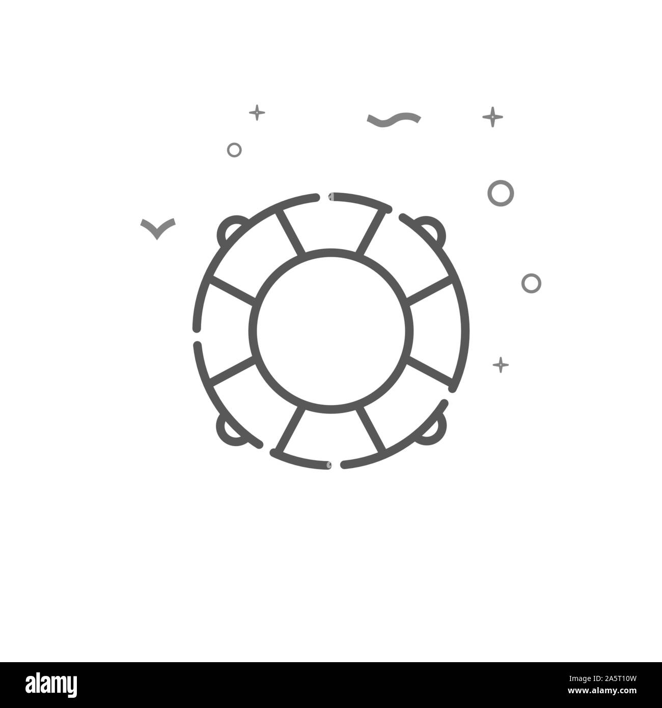 Lifebuoy simple vector line icon. Lifebuoy symbol, pictogram, sign ...