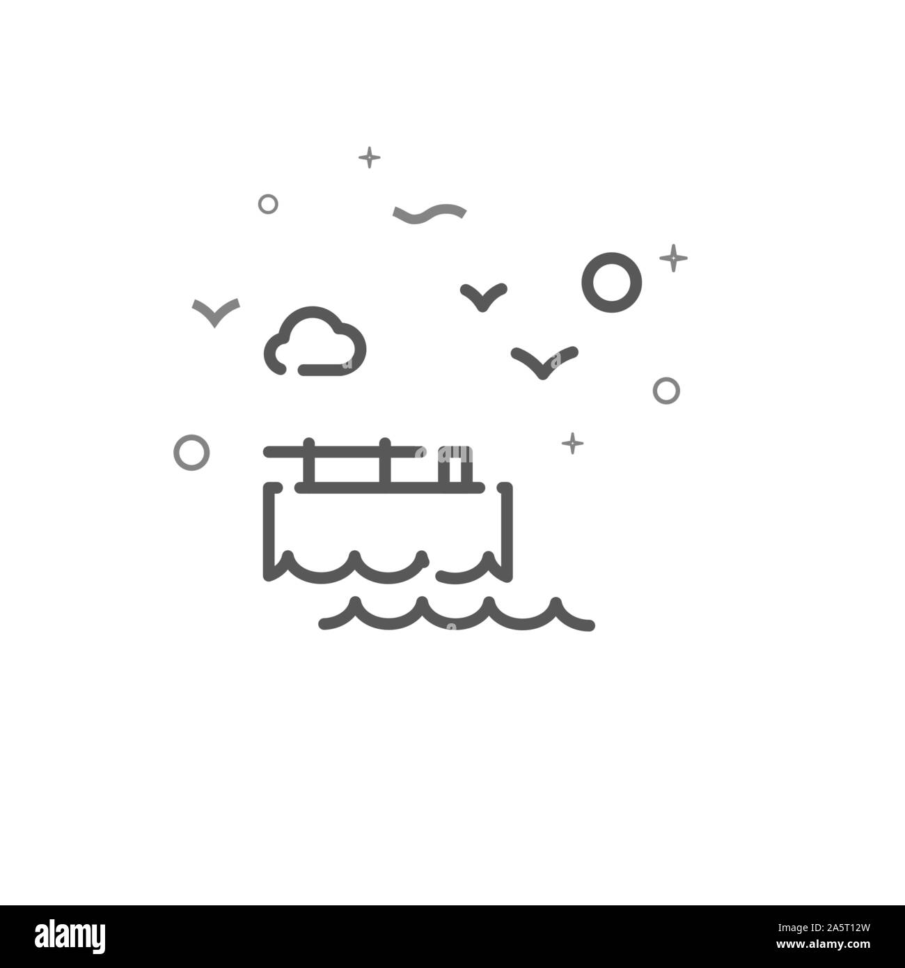 Pier simple vector line icon. Berth symbol, pictogram, sign. Light ...