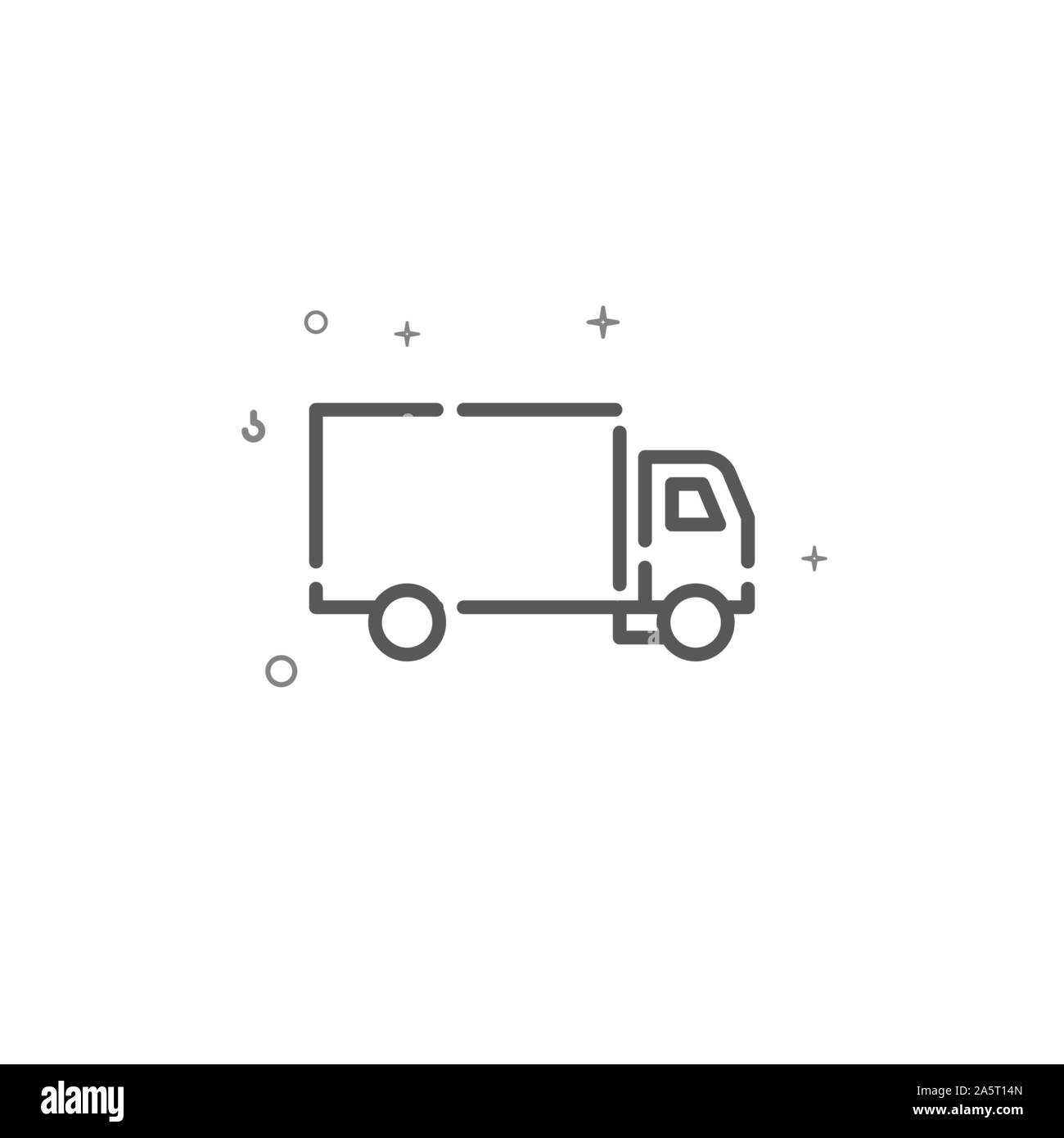 Delivery van simple vector line icon. Courier truck symbol, pictogram ...