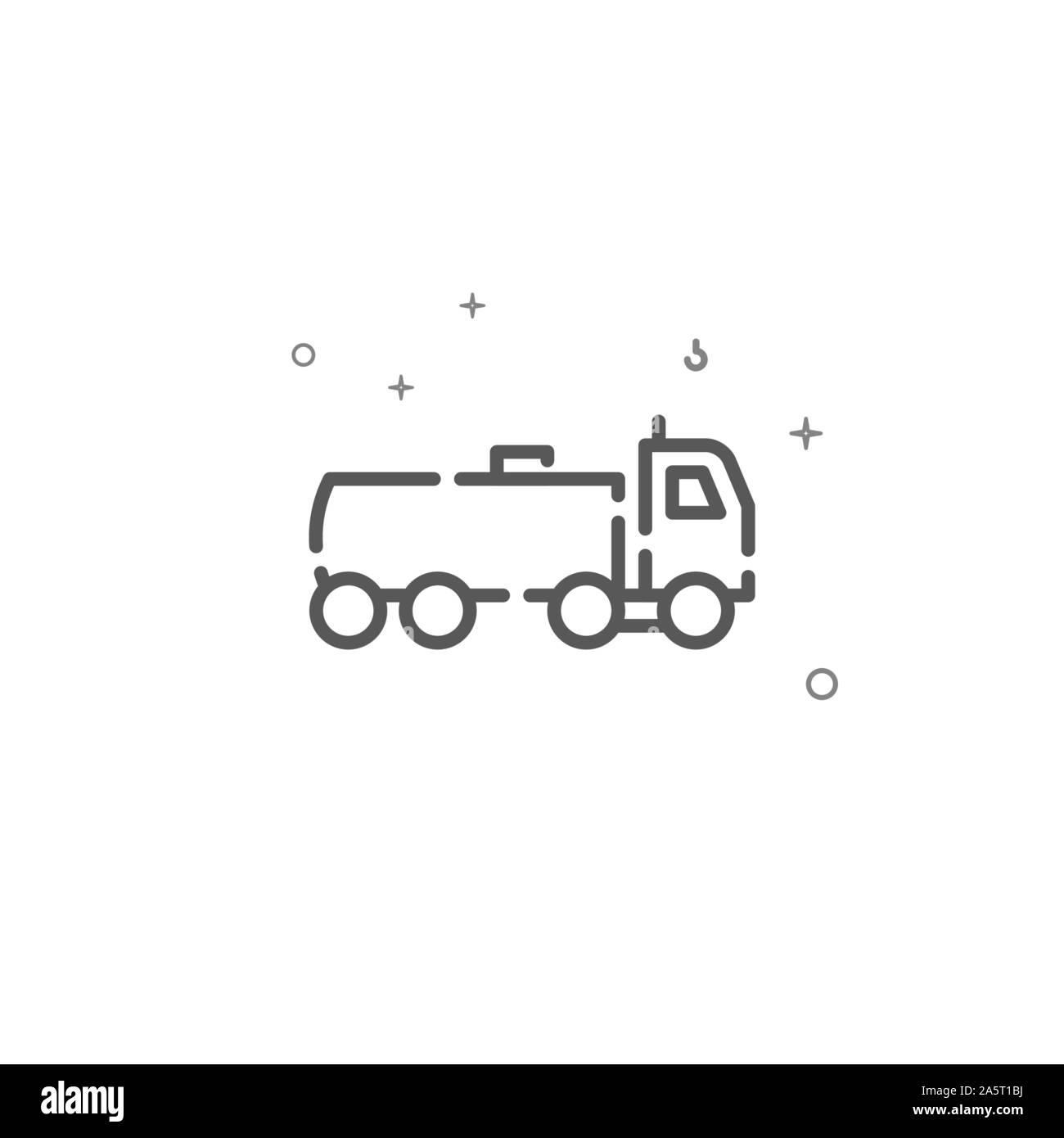 Gasoline tanker simple vector line icon. Tank car symbol, pictogram ...