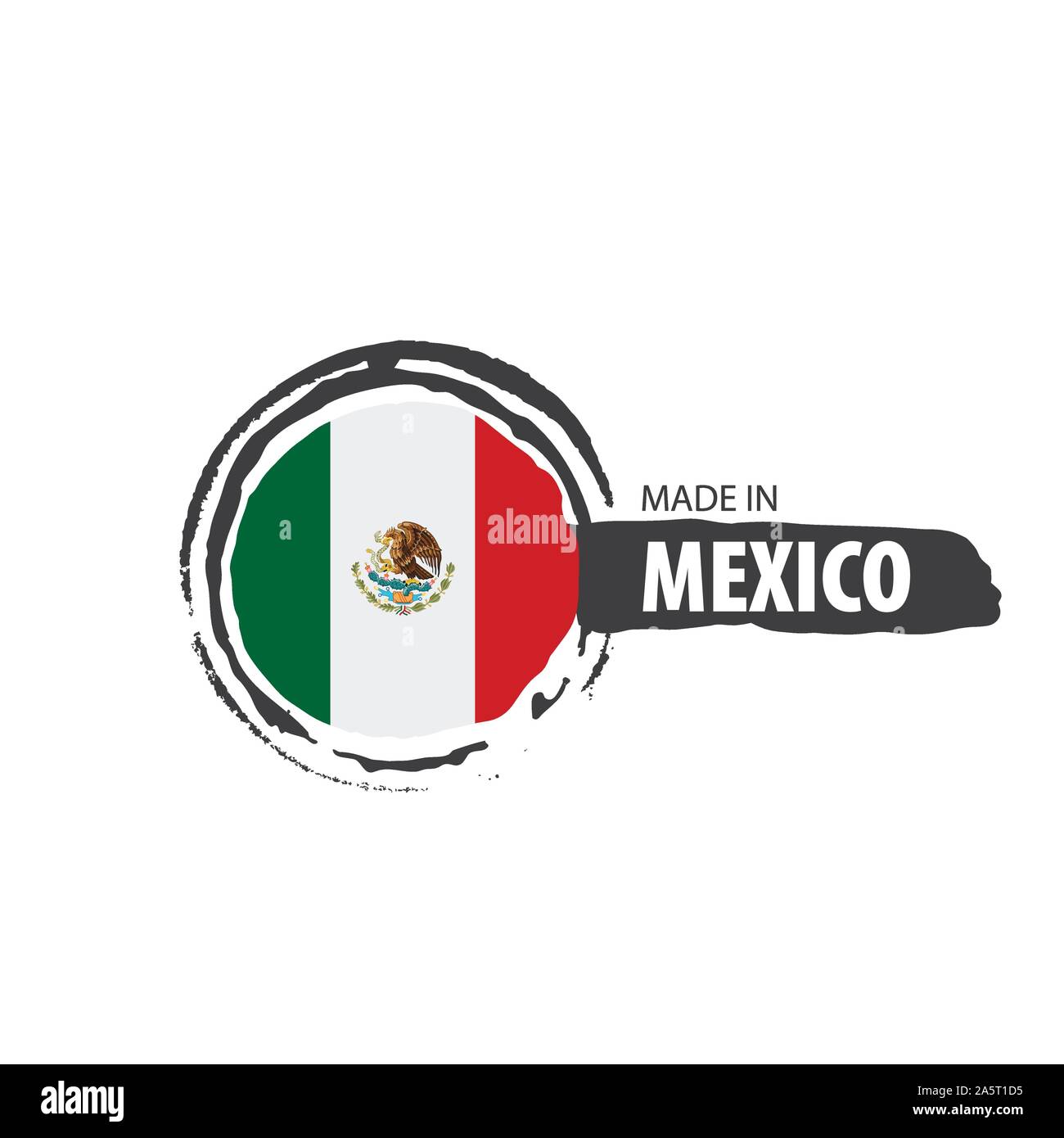 Mexican flag, vector illustration on a white background Stock Vector ...