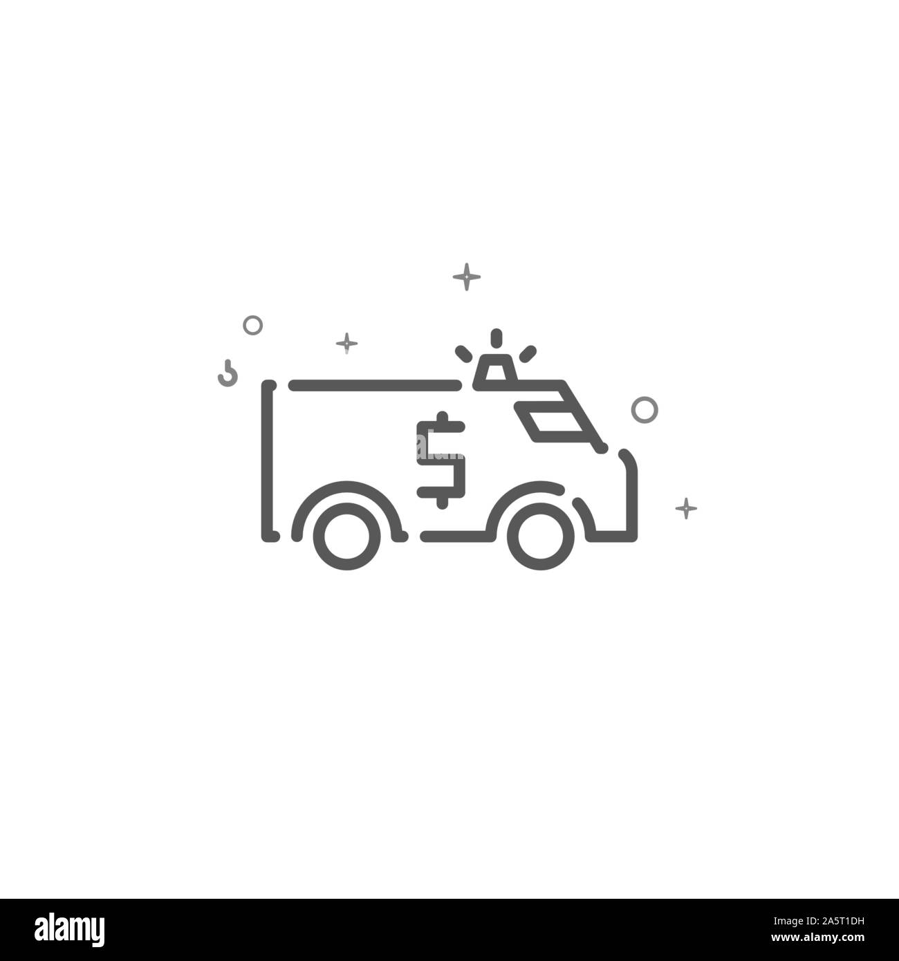 Money transportation truck simple vector line icon. Armored money ...