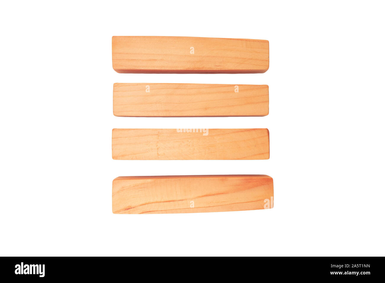 Wood bar pieces on isolated background. Horizontal wooden bars as ...
