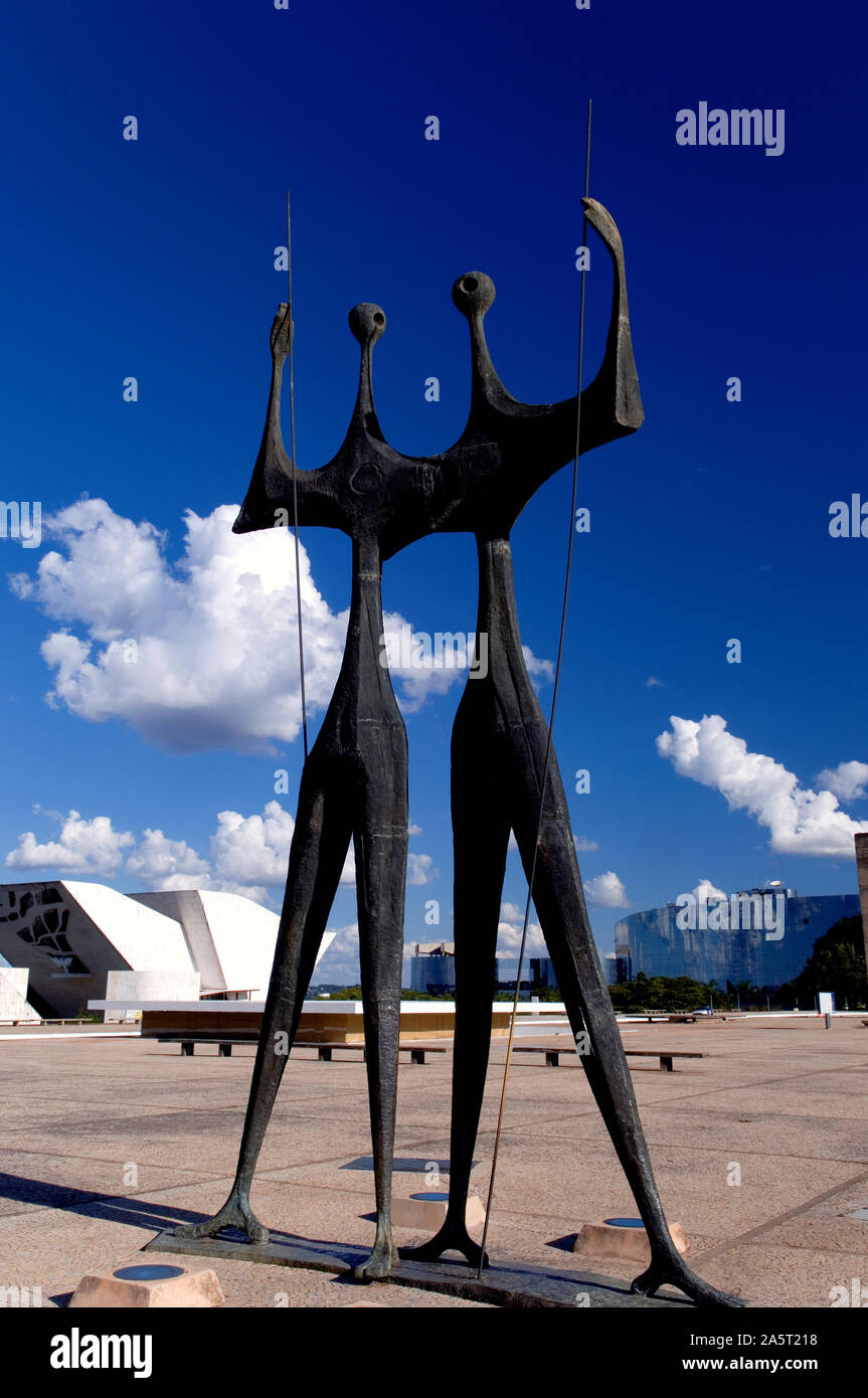 Os Candangos sculpture, Bruno Giorgi, Brasilia, DF, Brazil Stock Photo ...