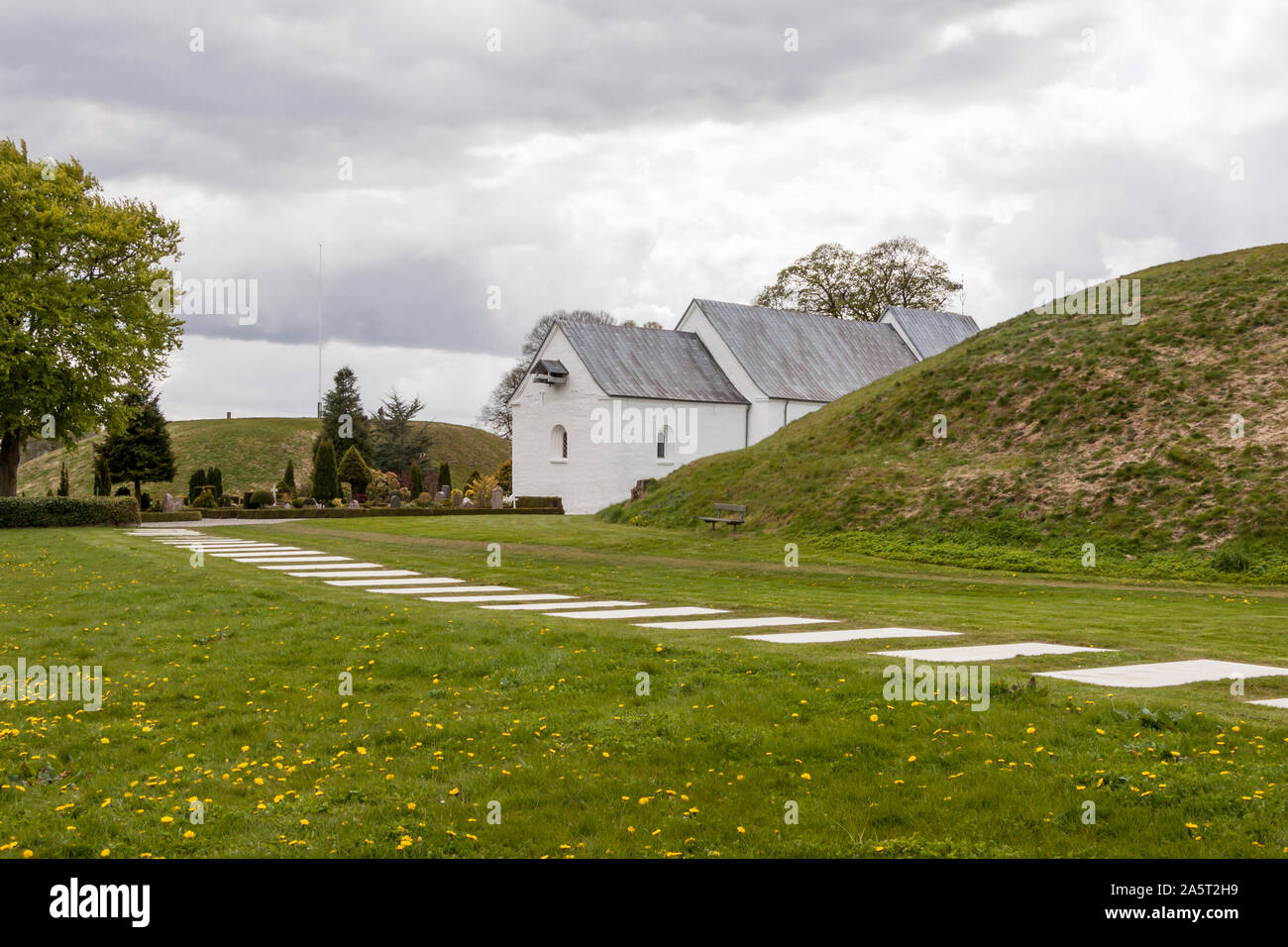 White church on the monument area UNESCO World Heritage place in ...