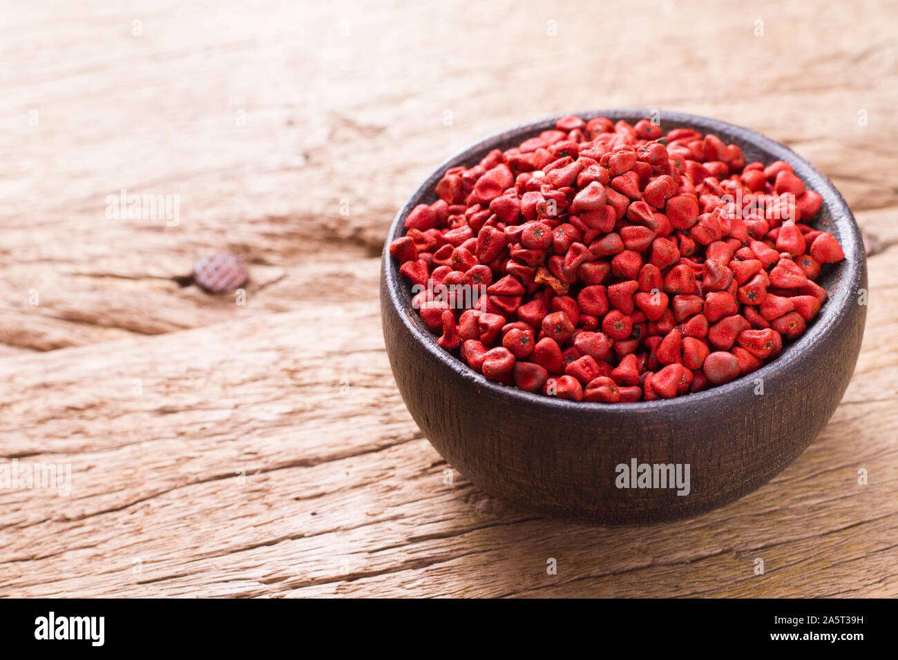 Seeds of achiote, originating from central america and parts of south ...