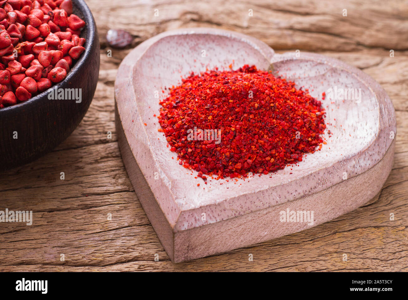Seeds of achiote, originating from central america and parts of south ...